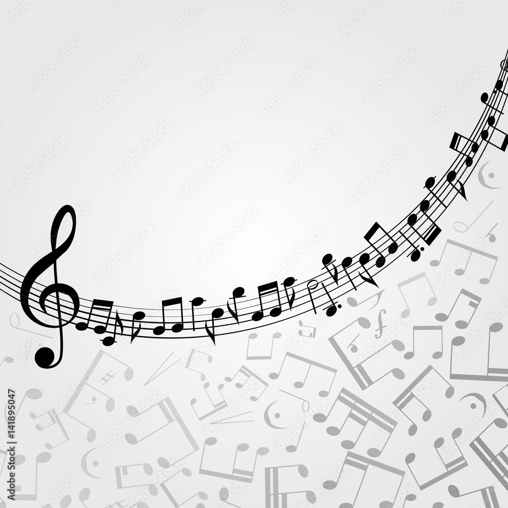Music background: melody, notes, key. Stock Vector | Adobe Stock