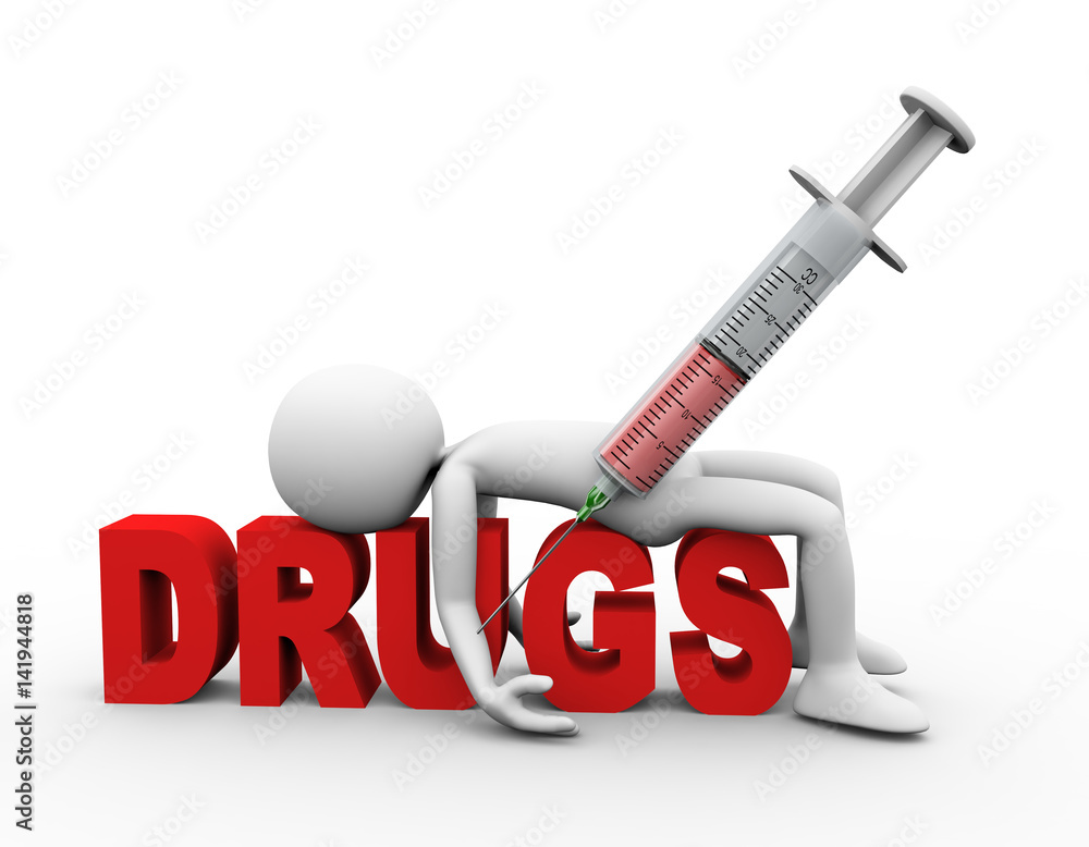 3d man syringe narcotics and drugs concept Stock Illustration | Adobe Stock