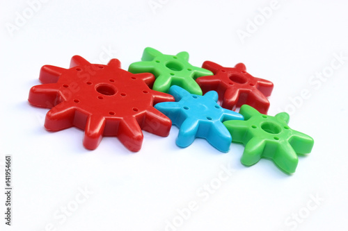 Colorful Plastic Cogs / Gears Stock Photo | Adobe Stock