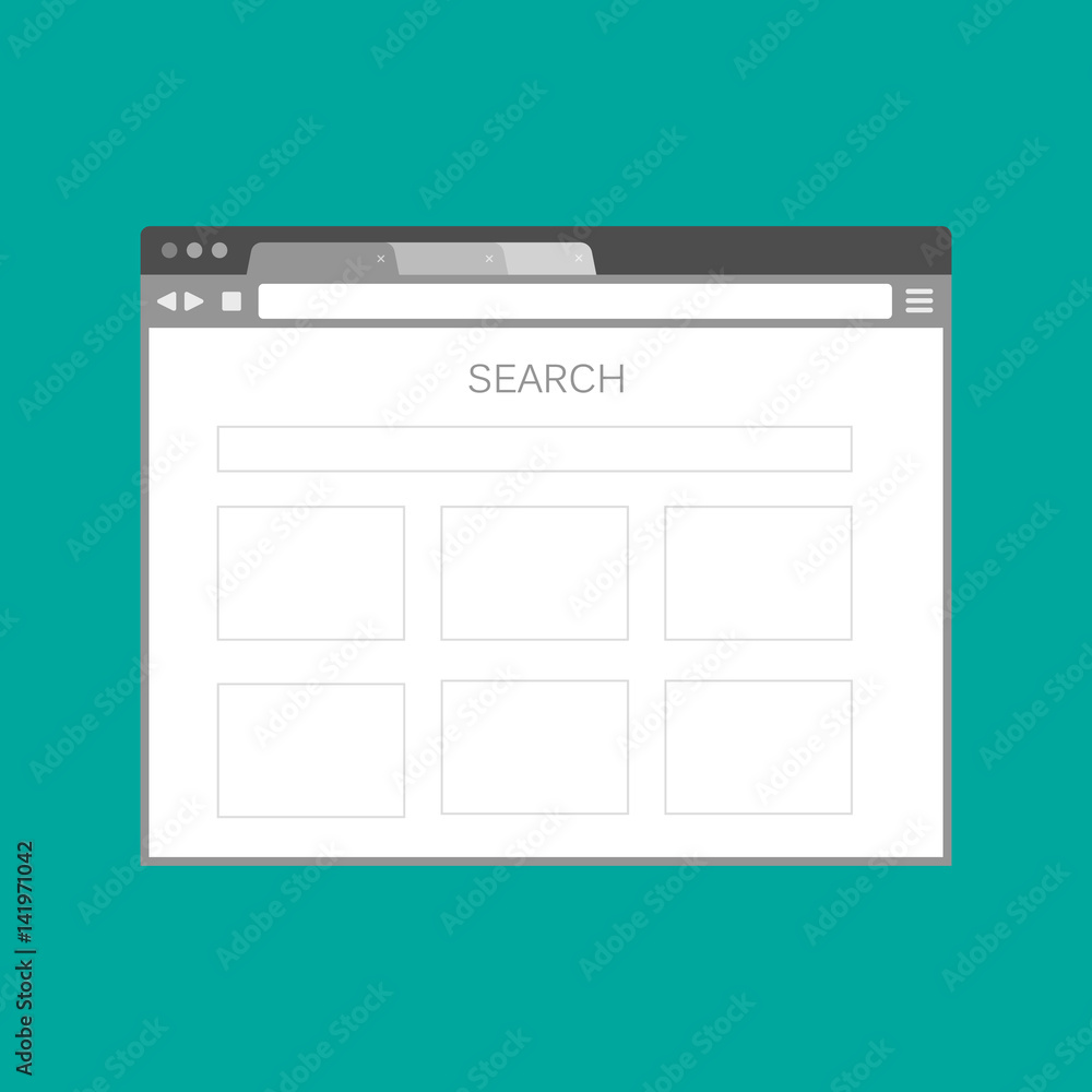 Simple browser window on white background vector Stock Vector | Adobe Stock