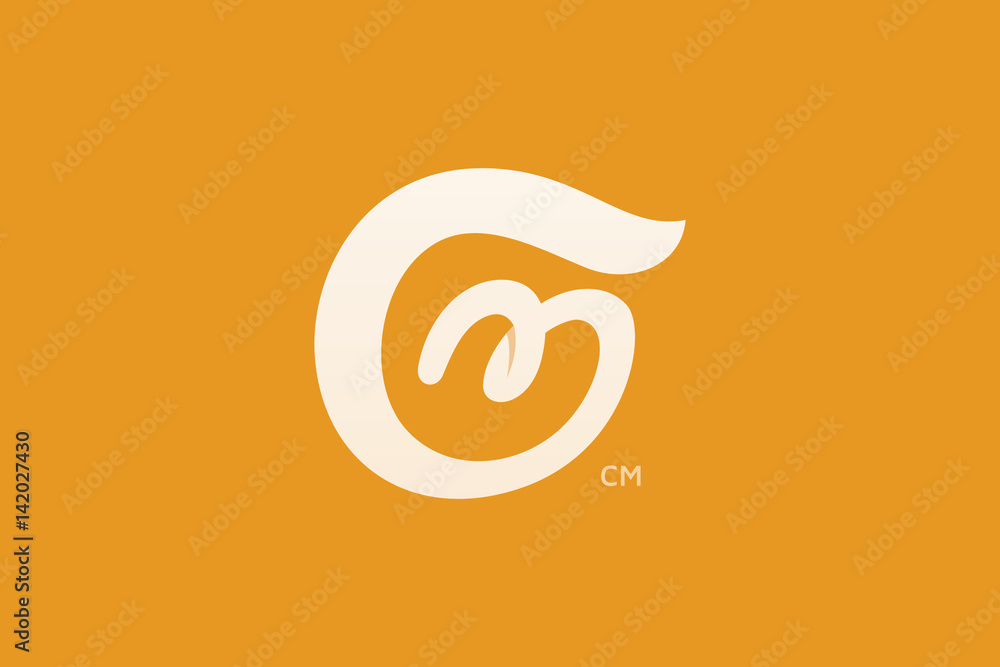 Letter CM Monogram Logo Stock Vector | Adobe Stock