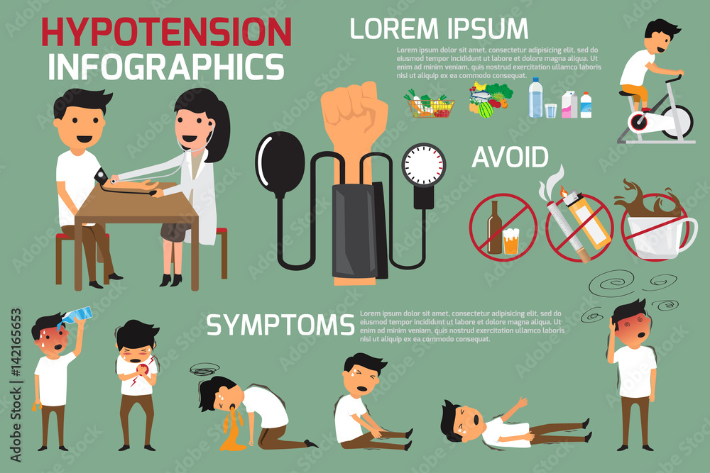 Health concept infographics of hypotension & hypertension disease ...