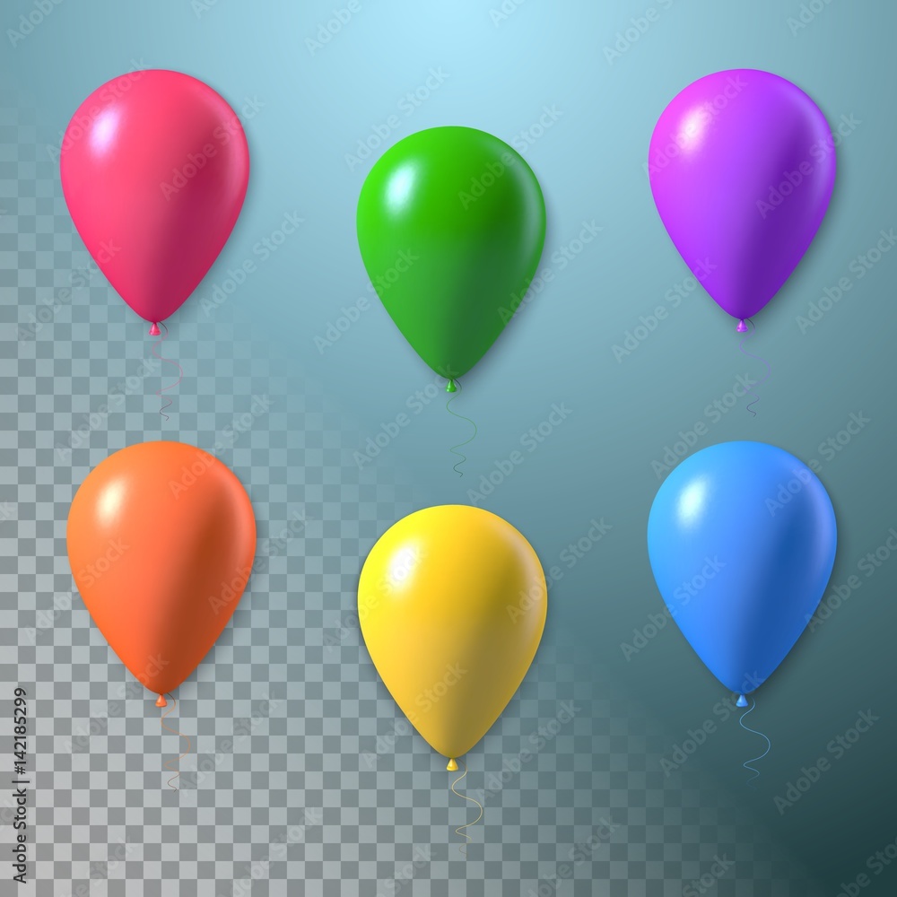 Illustration of Photorealistic Vector Air Balloon Set Isolated on ...