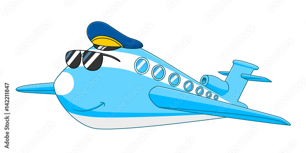 Cartoon aircraft Stock Vector | Adobe Stock