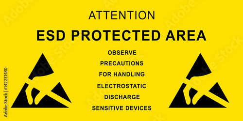 esds7 ElectroStaticDischargeSign esds - hazard sign: attention esd ...