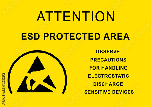 esds8 ElectroStaticDischargeSign esds - hazard sign: attention esd ...