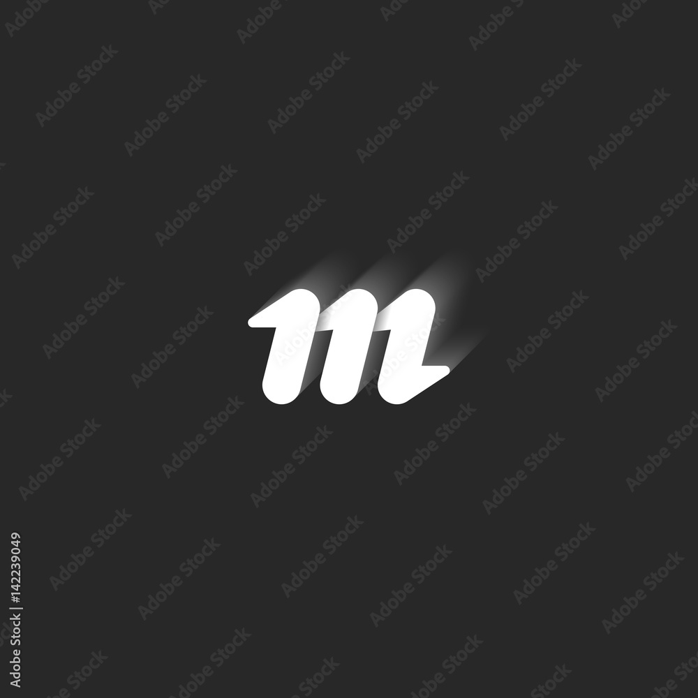 Lowercase bold letter M logo. Graphic design element black and white ...