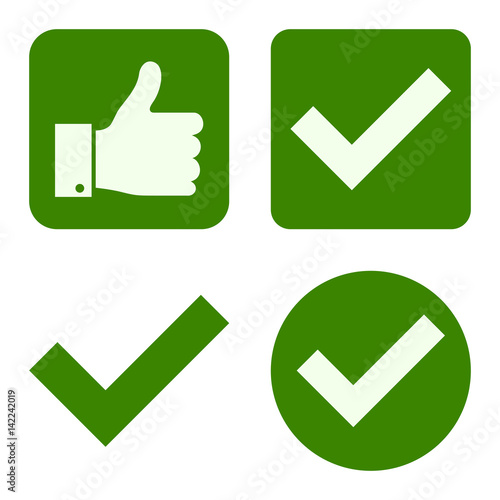 Accept icon set. Flat symbol collection. Raster pictograms. Stock ...