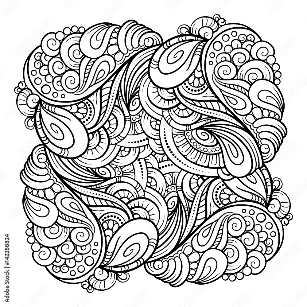 Abstract square doodle design element Stock Vector | Adobe Stock