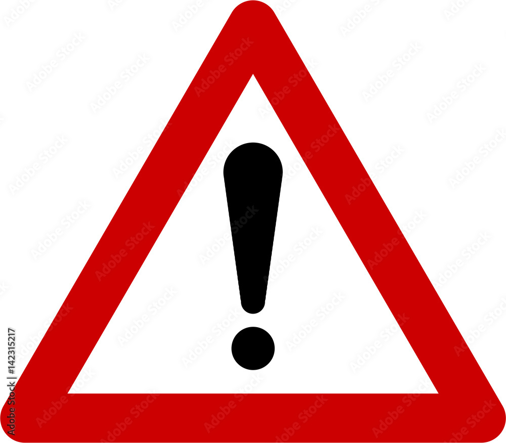 Warning sign with exclamation mark Stock Illustration | Adobe Stock