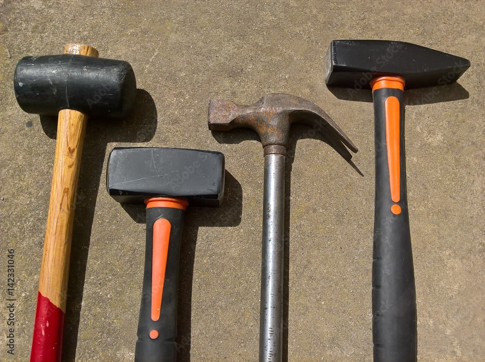 Hammer Four Types, Hammer Classic Types. Cross Peen Hammer, Lump Hammer ...
