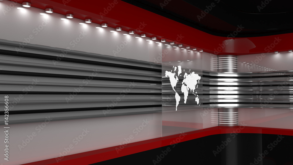 Tv Studio. Backdrop for TV shows .TV on wall. News studio. The perfect ...