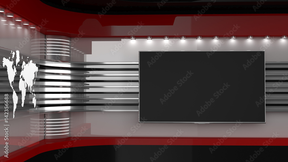 Tv Studio. Backdrop for TV shows .TV on wall. News studio. The perfect ...