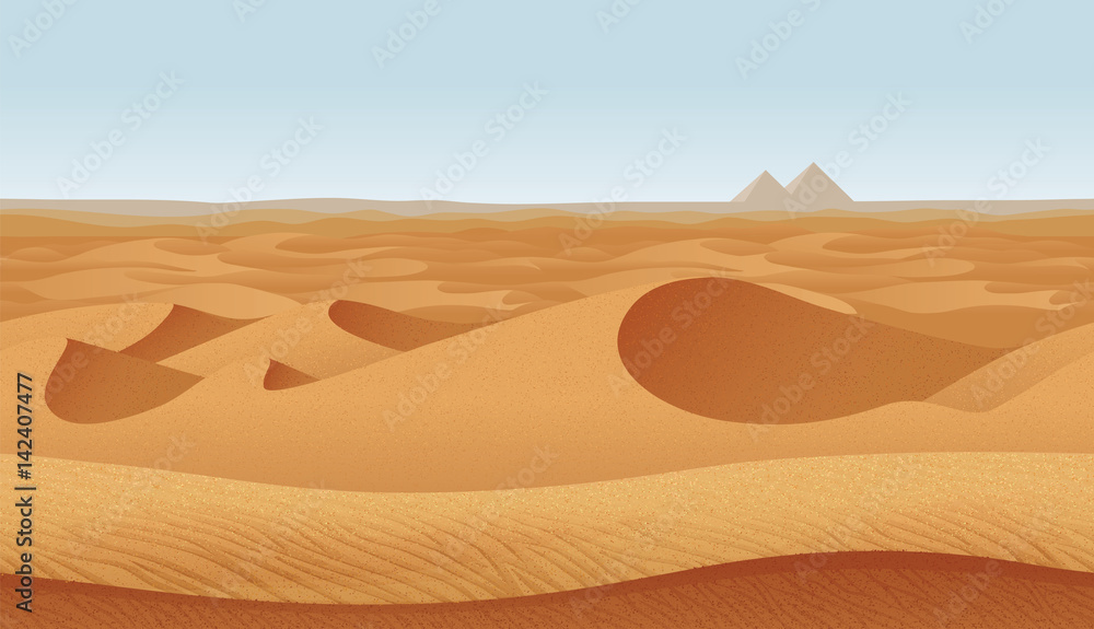 Horizontal seamless background with desert Stock Vector | Adobe Stock