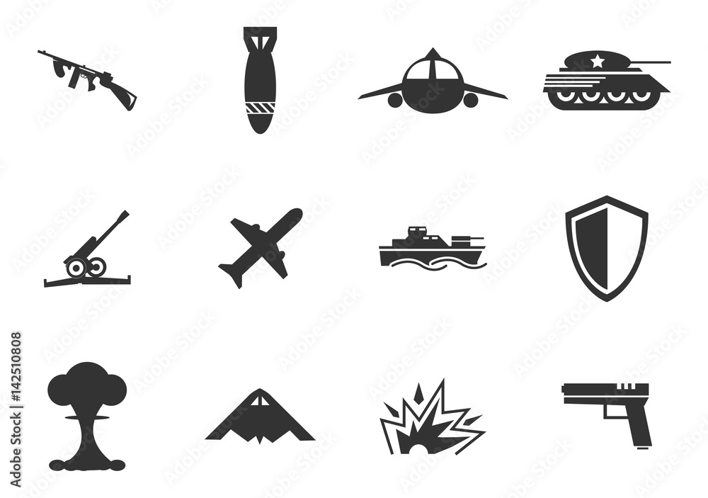 War symbols icons set Stock Vector | Adobe Stock