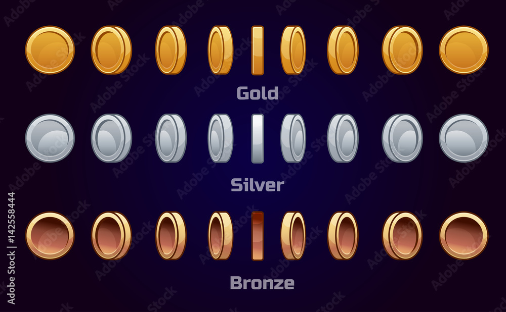 Cartoon set animation coins Stock Photo | Adobe Stock