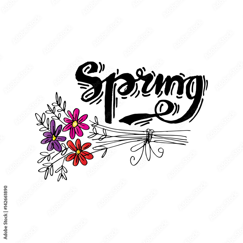 Spring hand lettering. Stock Illustration | Adobe Stock