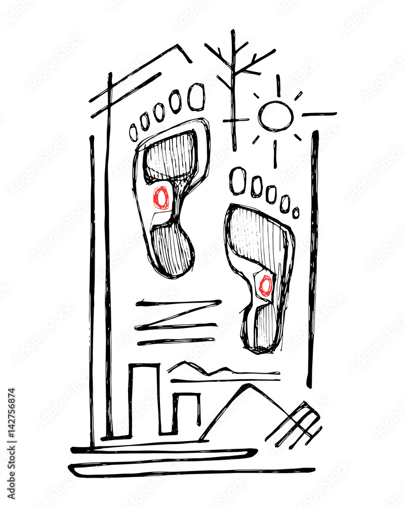 Jesus Christ feet illustration Stock Vector | Adobe Stock
