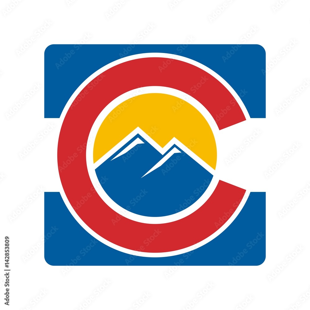 colorado hill logo vector. letter C logo vector. Stock Vector | Adobe Stock