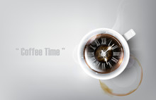 Coffee Clock Poster Free Stock Photo - Public Domain Pictures