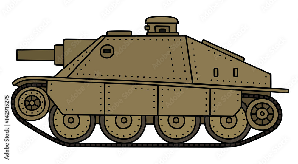 Vintage sand tank destroyer Stock Vector | Adobe Stock