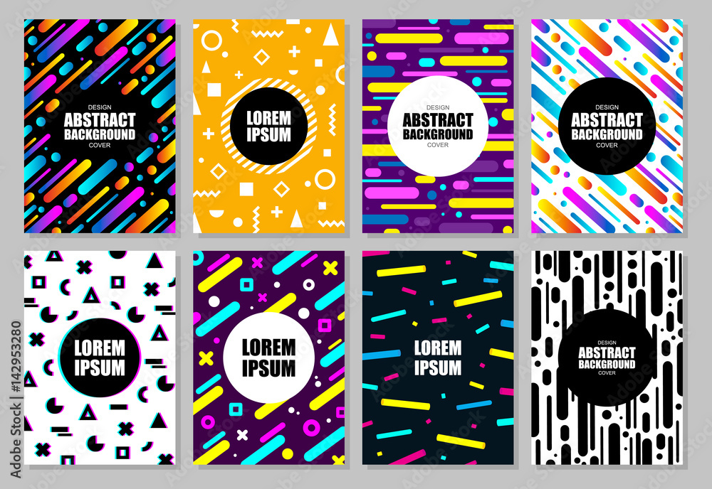 Big set of chaotic geometry backgrounds. Covers, placards, banners ...