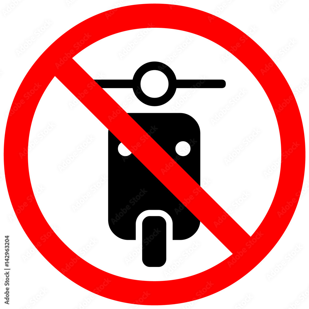 Stock-Illustration „motorcycle, bike entrance not allowed. Red ...
