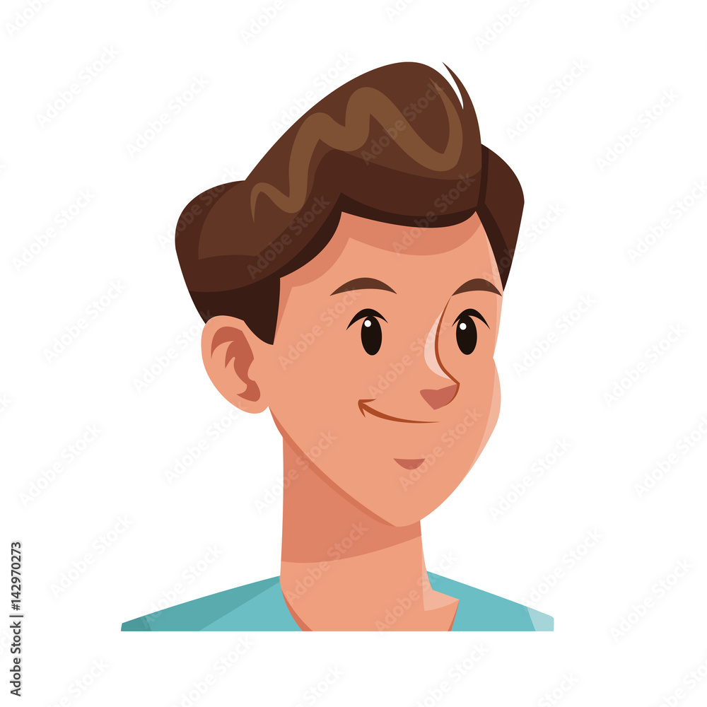 happy man face cartoon icon over white background. colorful design ...