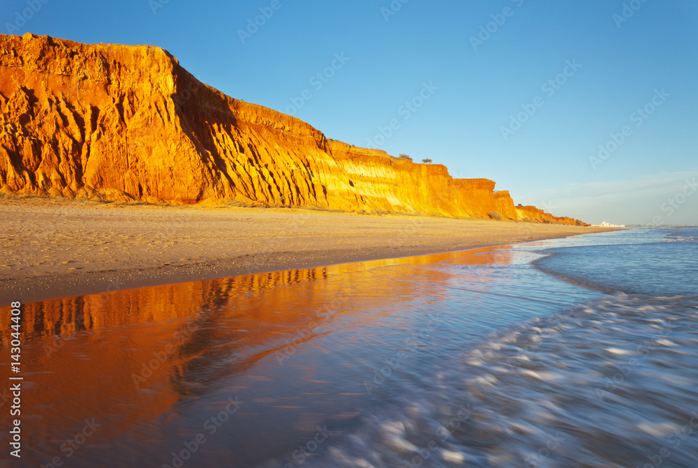 Portugal. The beach of Falesia is one of the most beautiful in the ...