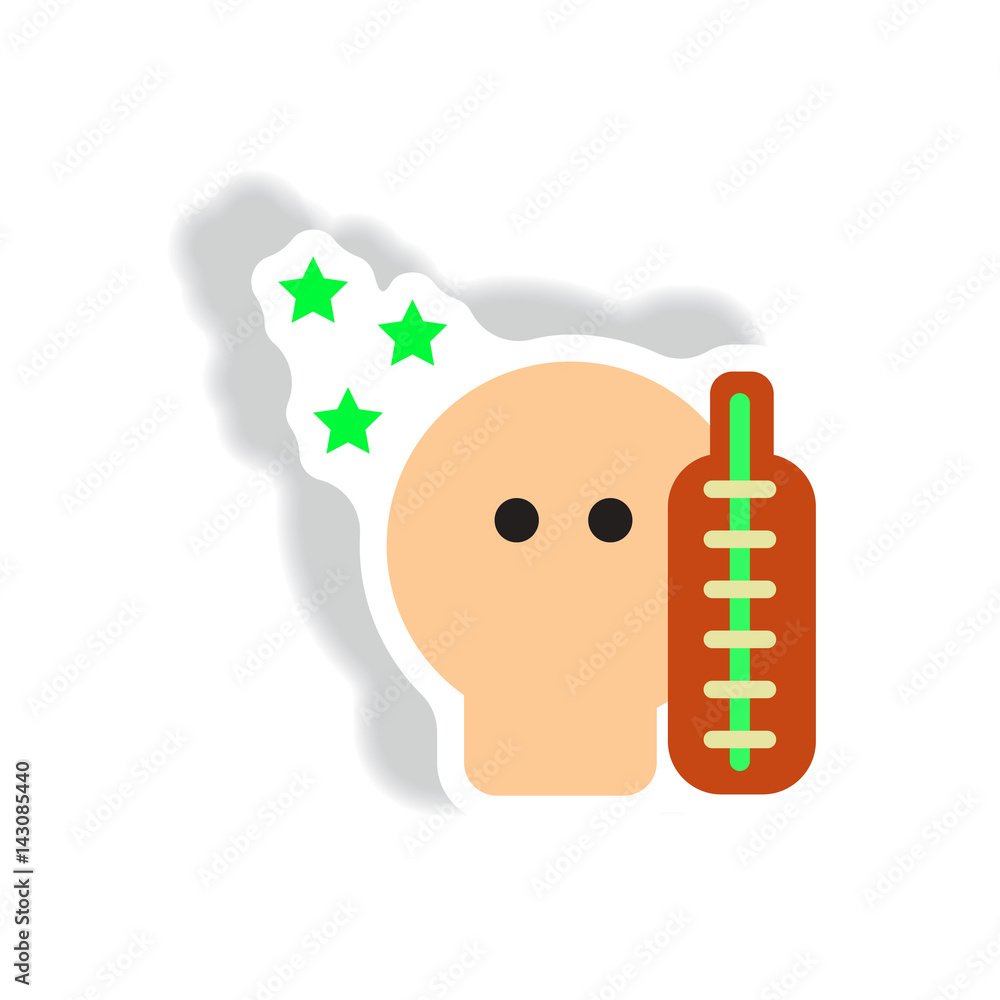 Vector paper sticker various symptoms of Tuberculosis on the human ...