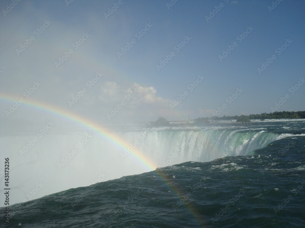 Photo Stock At the brink of the falls as the water rushes over, and ...