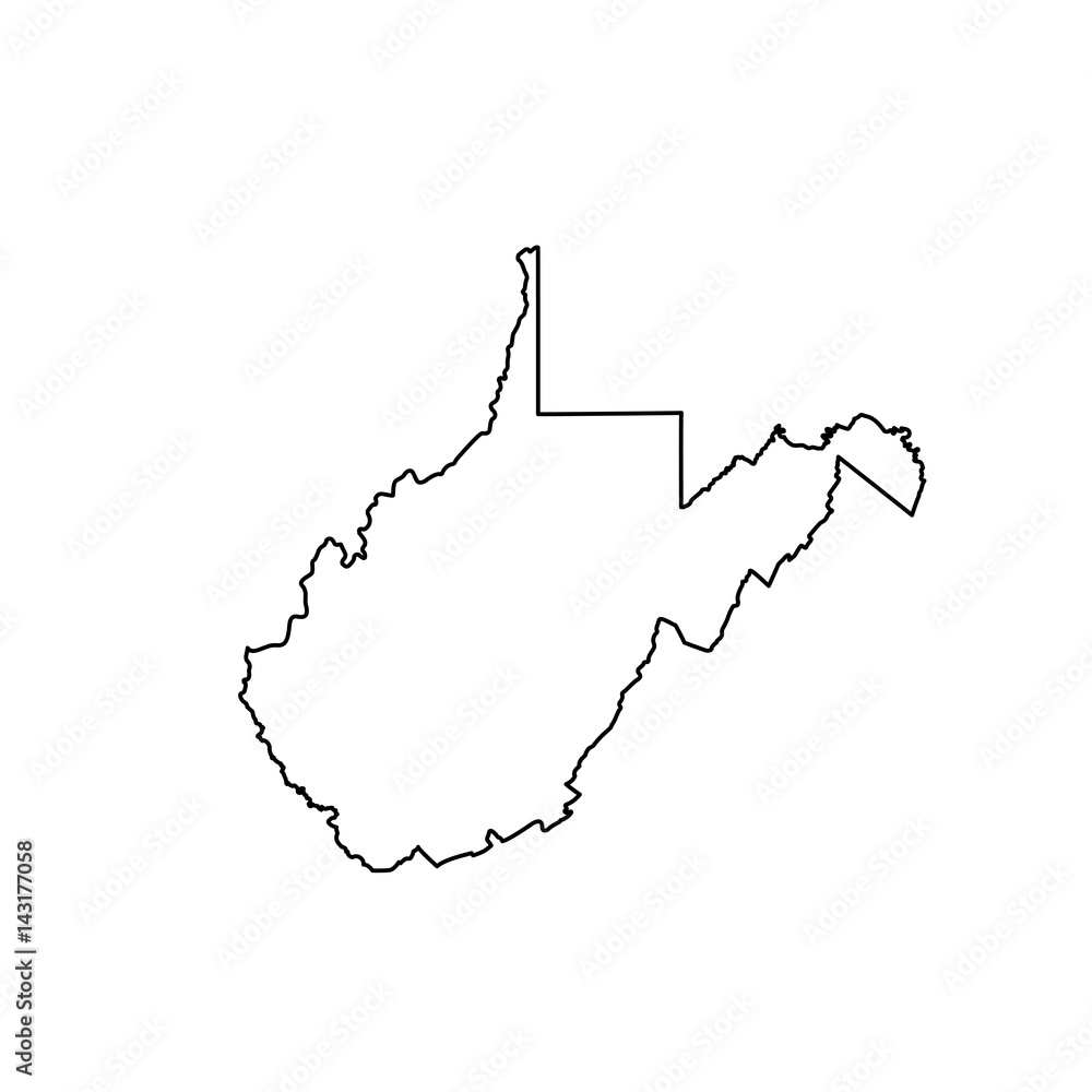 map of the U.S. state of West Virginia Stock Vector | Adobe Stock