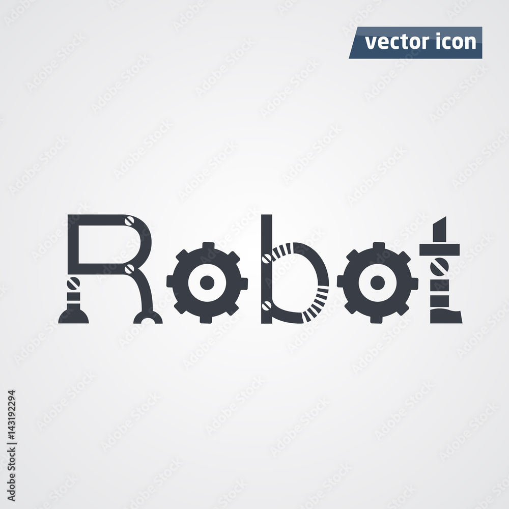 robot letters in word vector illustration Stock Vector | Adobe Stock