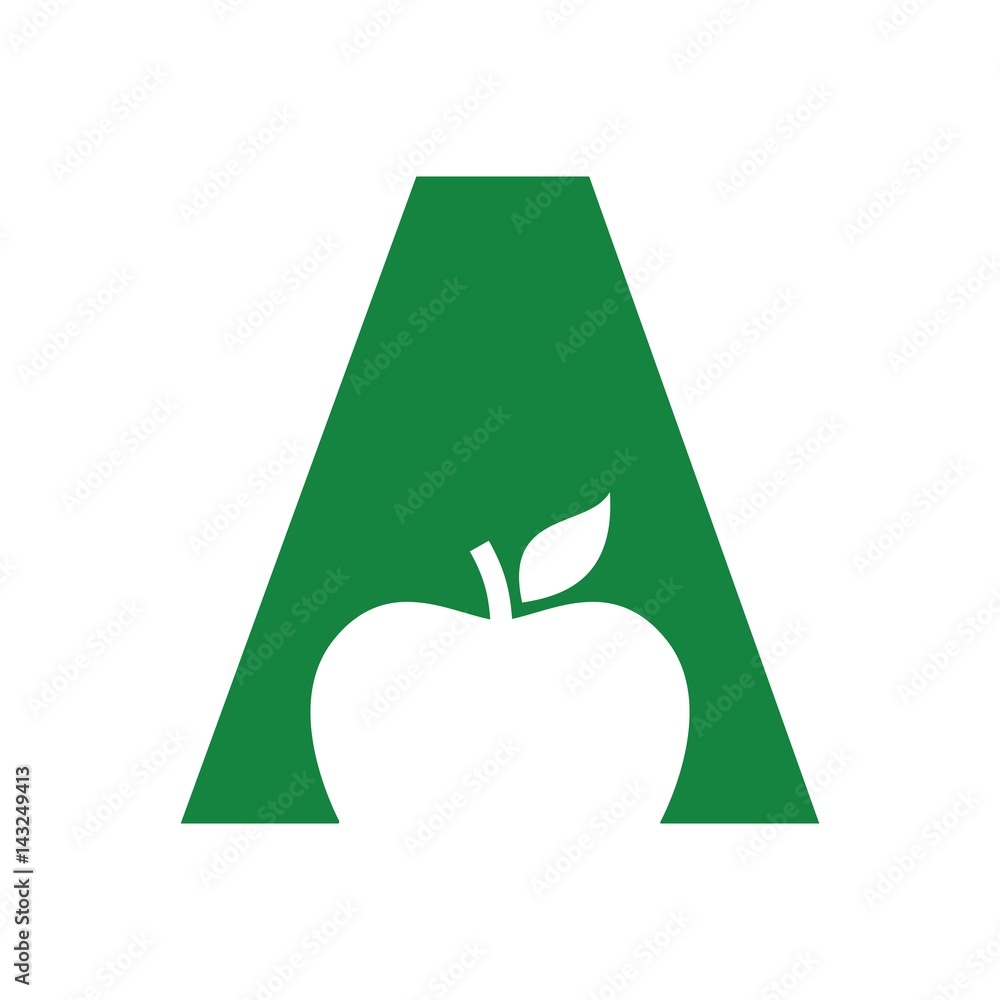 letter a and apple logo vector. Stock Vector | Adobe Stock