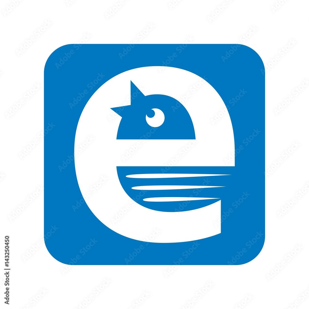 letter e and bird logo vector. Stock Vector | Adobe Stock