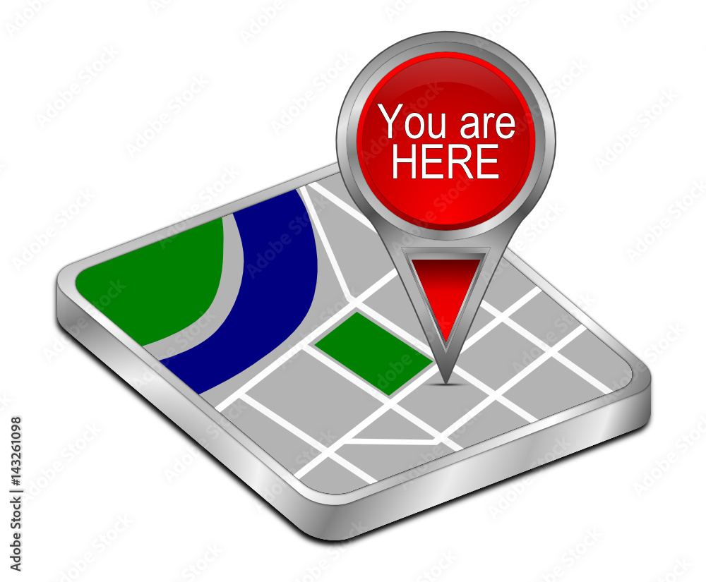 You are Here Map Pointer - 3D illustration Stock Vector | Adobe Stock