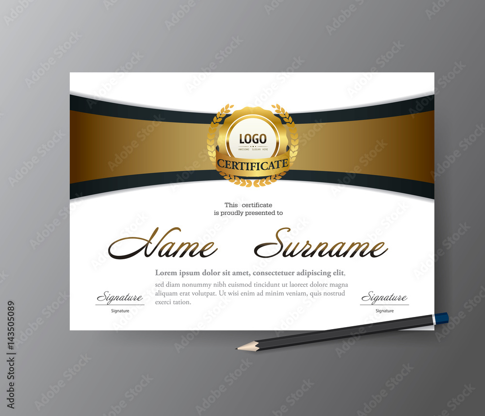 Certificate template,A4 size diploma, vector illustration Stock Vector ...