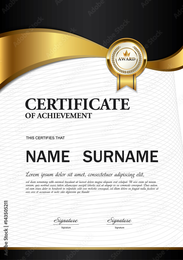 Certificate template,A4 size diploma, vector illustration Stock Vector ...