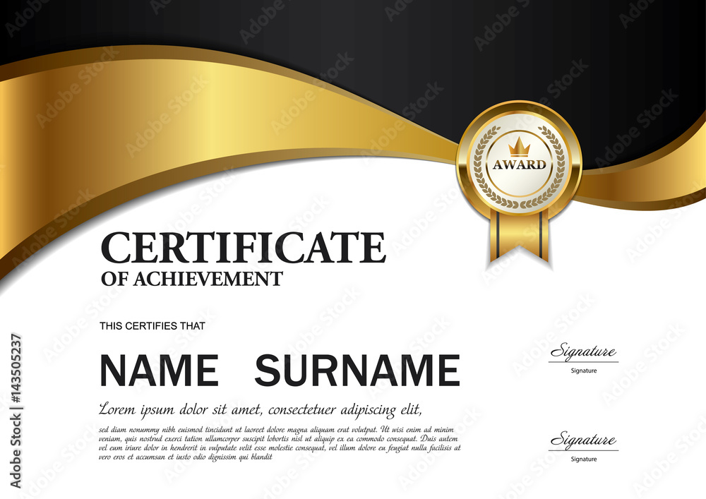 Certificate template,A4 size diploma, vector illustration Stock Vector ...