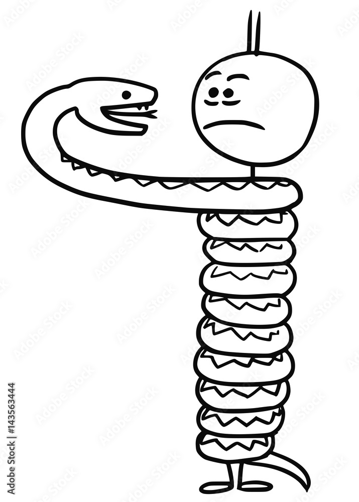 Vector Stick Man Cartoon of Men Winded by Snake Stock Vector | Adobe Stock Vector Stick Man Cartoon of Men Winded by Snake Stock Vector | Adobe Stock