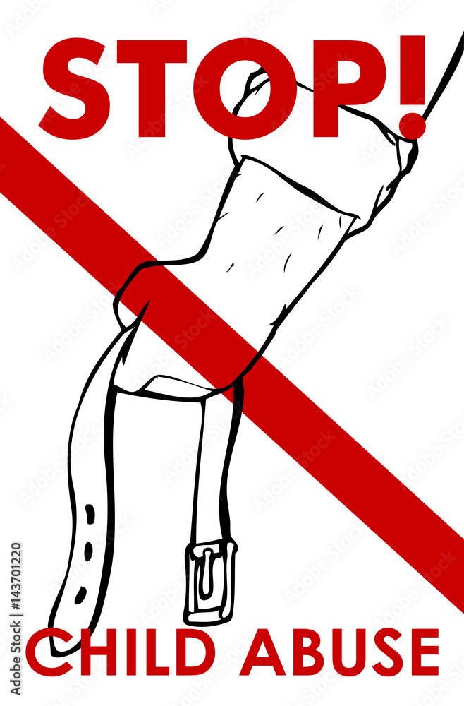 Hand drawn poster stop child abuse Stock Vector | Adobe Stock