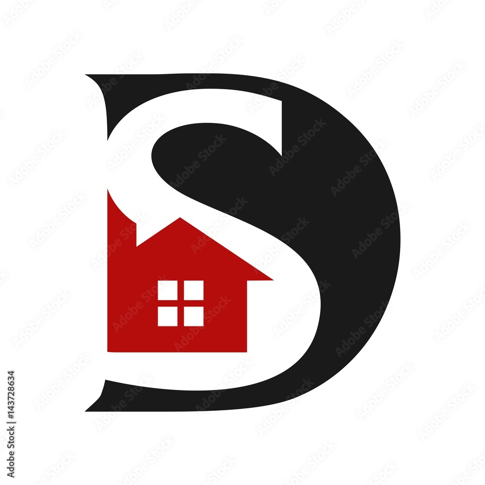 letter s and d logo vector. home logo vector. Stock Vector | Adobe Stock