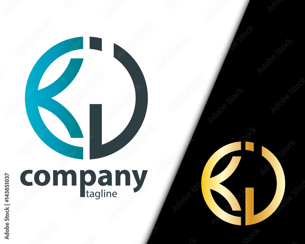 Initial Letter KJ With Linked Circle Logo Stock Vector | Adobe Stock