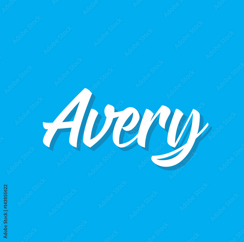 avery, text design. Vector calligraphy. Typography poster. Stock Vector ...
