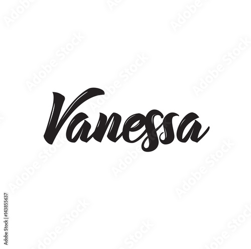 vanessa, text design. Vector calligraphy. Typography poster. Stock ...