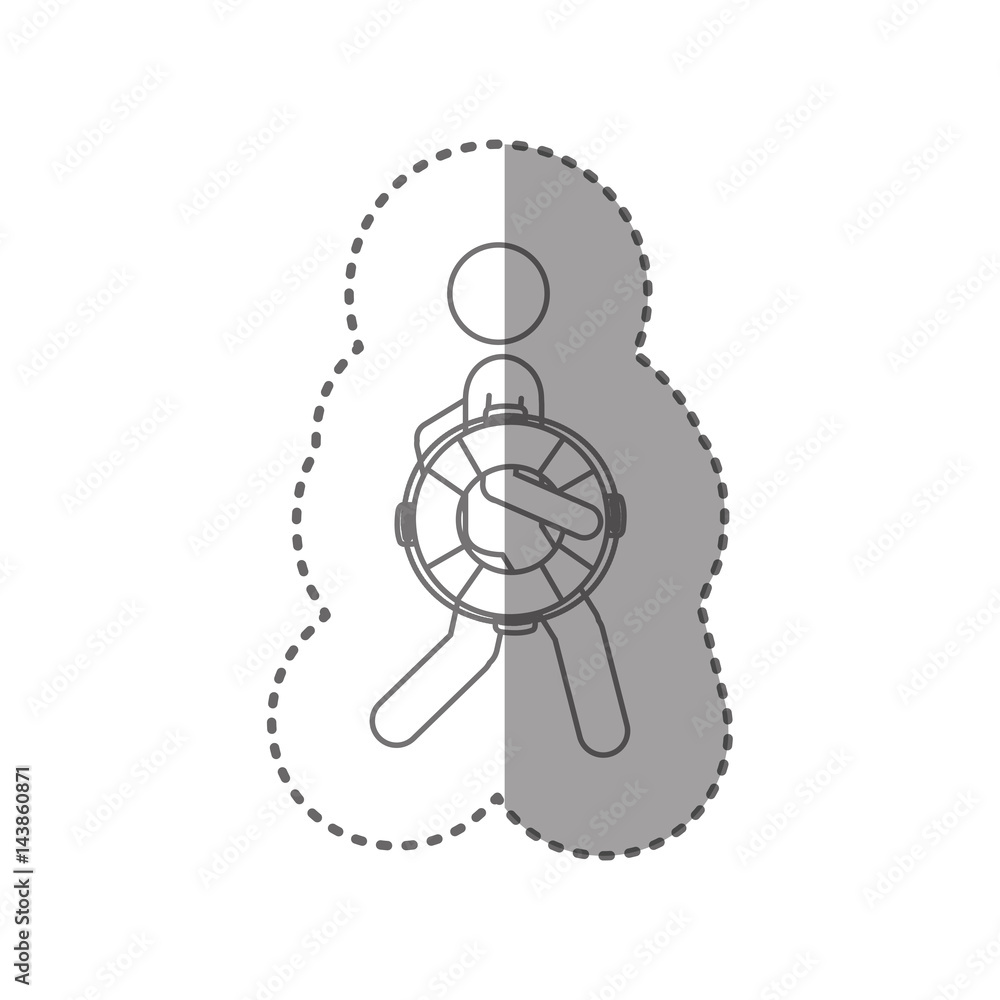 sticker silhouette pictogram male with lifeguard float vector ...