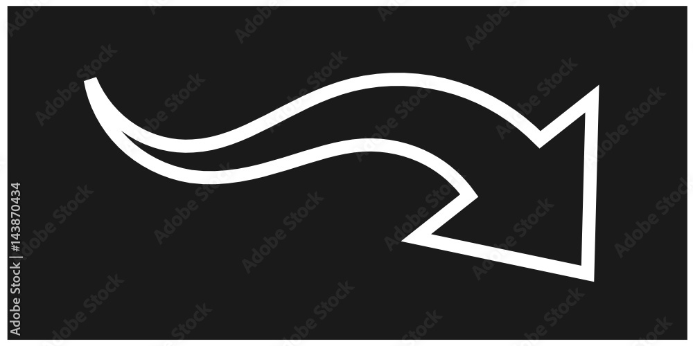 Stock-Vektorgrafik „strzałka na czarnym tle ikona“ | Adobe Stock