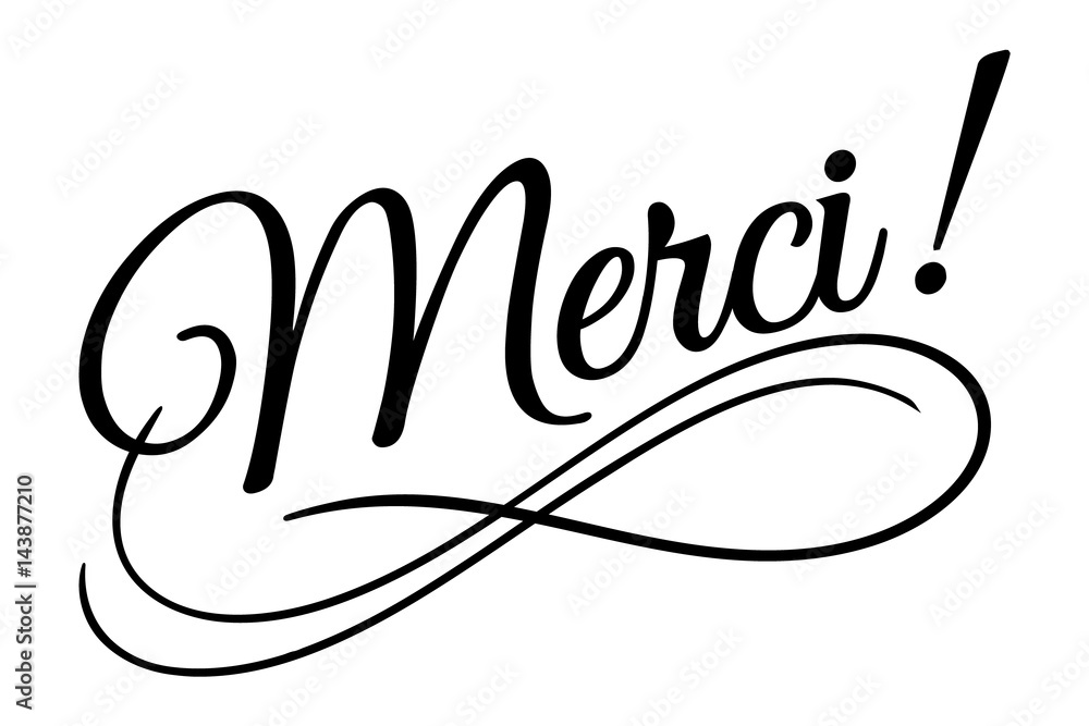 Mersi sign. Vector illustration. Beautiful typography banner lettering ...