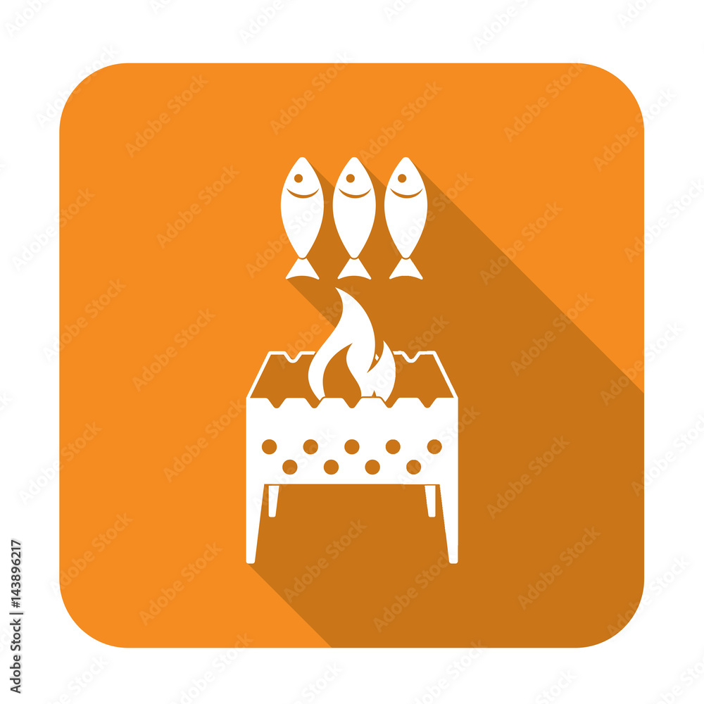 Grilled fish icon. Vector illustration Stock Vector | Adobe Stock
