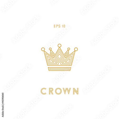 Geometric crown icon, line design, vector illustration isolated on ...